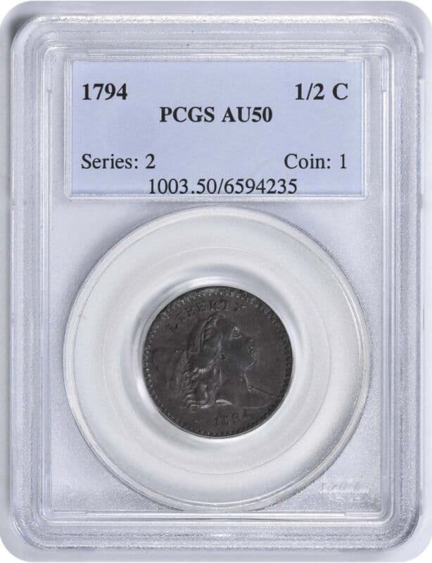 The Premier 1794 Half Cent - Graded AU50 by PCGS - VIP Art Fair